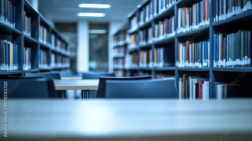 Modern library or bookstore interior with Learning and coworking space ...