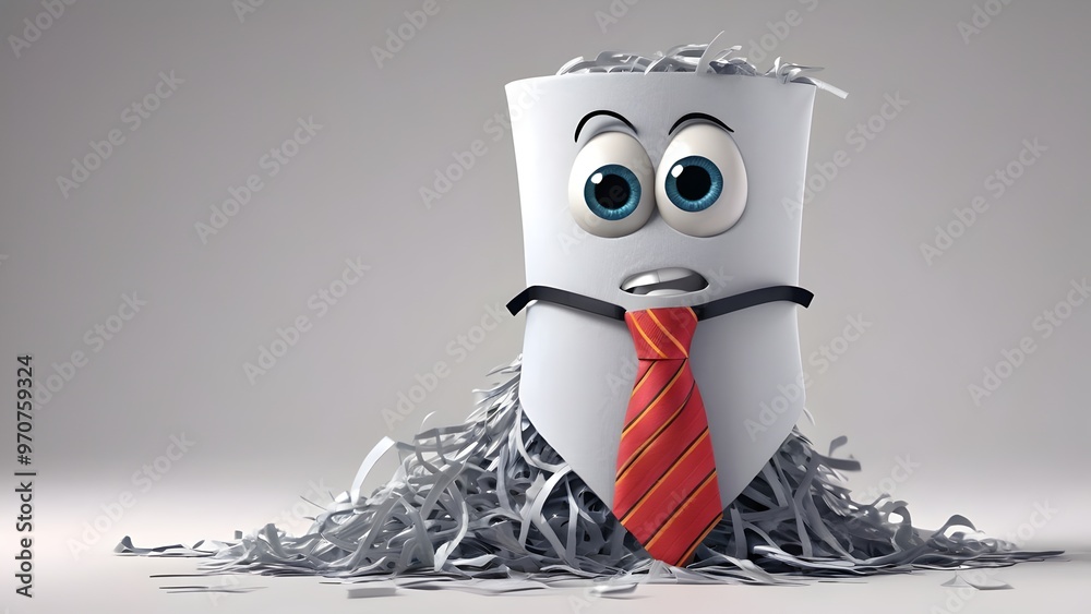 necktie character might be caught in a shredder (safely, of course ...