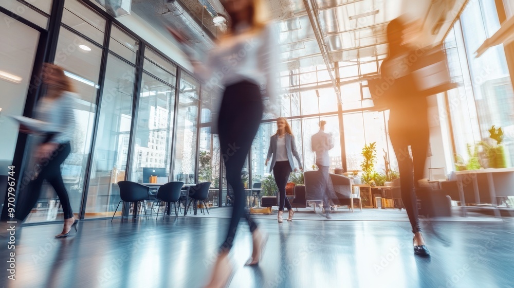 Group of Business people walking in the office corridor,People in ...