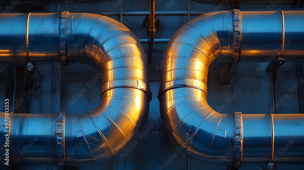 Two pipes are connected to each other and are bent in a way that they ...