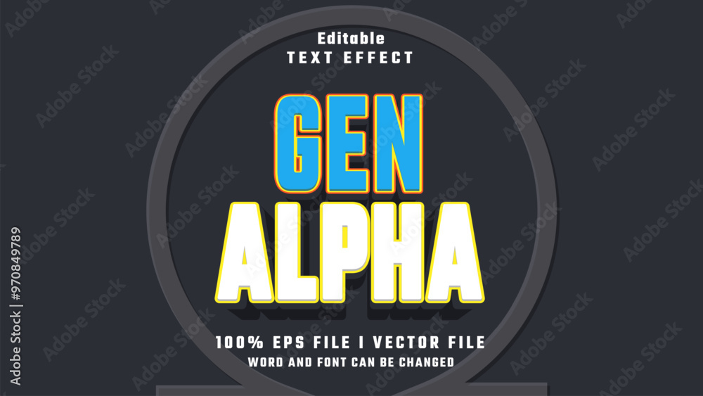editable gen alpha text effect.typhography logo Stock Vector | Adobe Stock