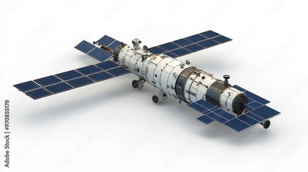 Tiangong (Chinese space station) clipart, element, 3D illustration ...