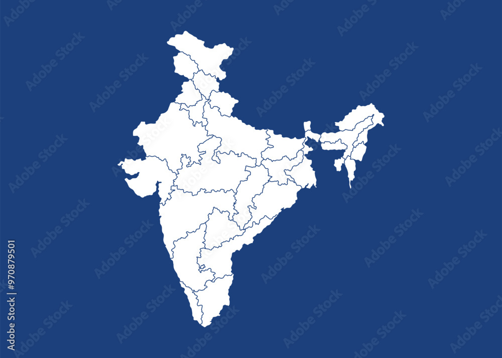 Vetor de Indian Map Vector map of Indian states, India vector ...