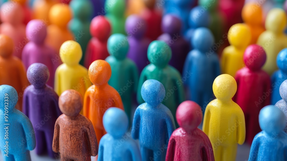 Multi-colored figures of people. Different personalities interests and ...