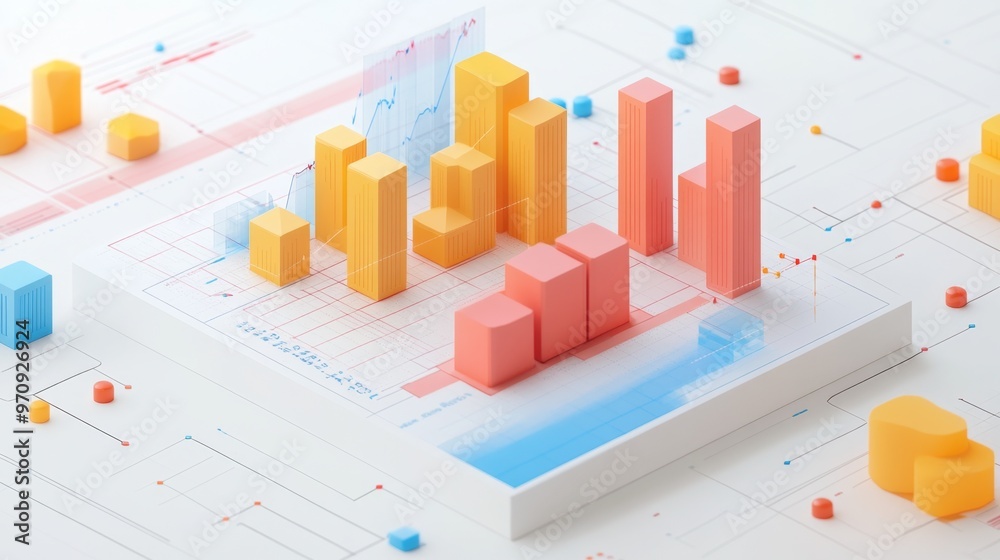 Side-by-side comparison charts for competitive analysis depicted in 3D ...