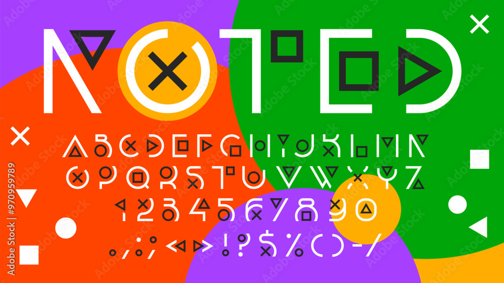Gamer font, arcade game typeface, video type, english alphabet ...