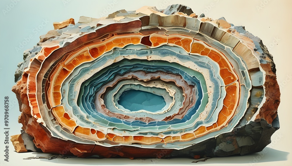 Vintage scientific illustration showcasing a detailed cross-section of ...