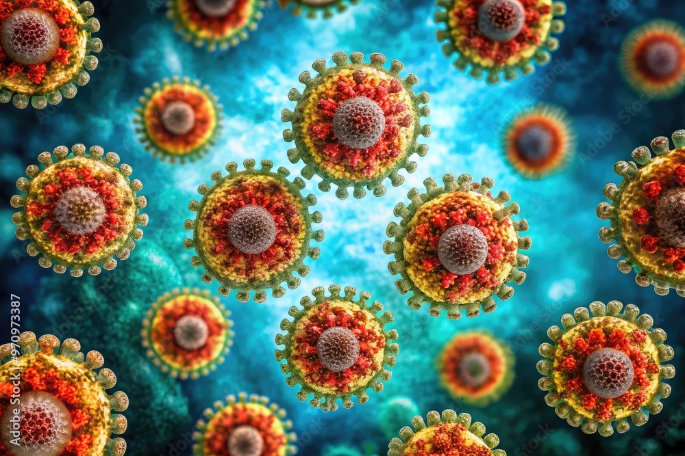 A high-contrast micrograph image of monkeypox virus, a zoonotic viral ...