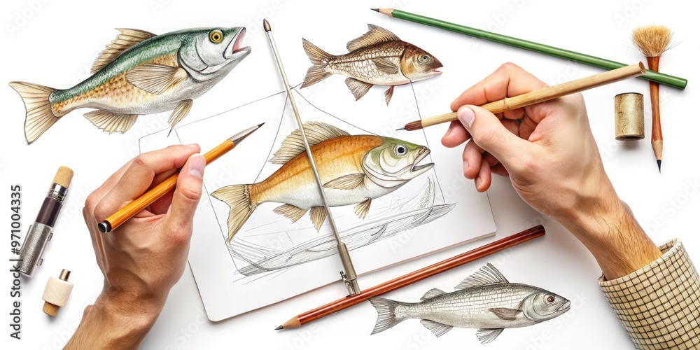 A step-by-step guide illustration of hands holding pencils and paper ...