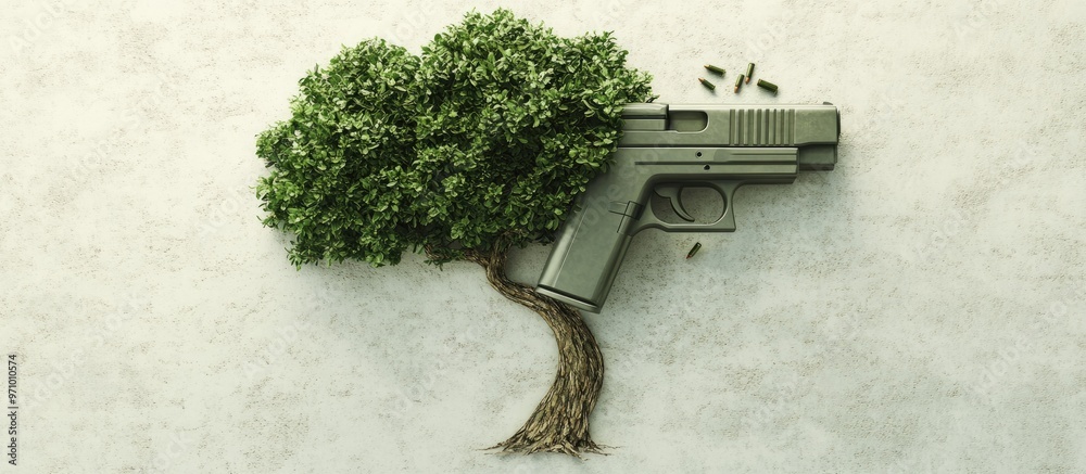 Concept of increasing firearm ownership and evolving laws depicted ...