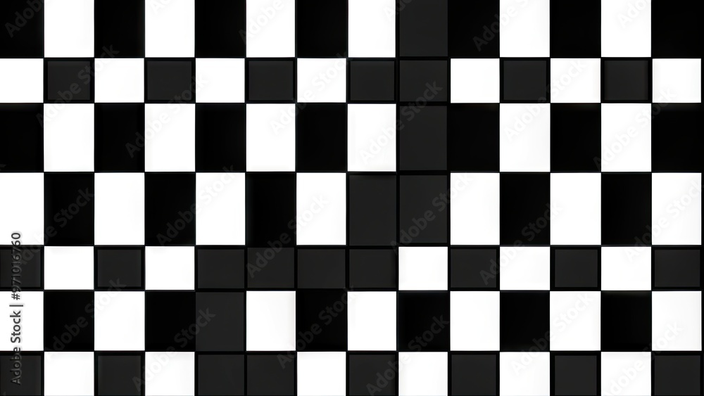 Classic black and white checkered pattern of alternating squares ...