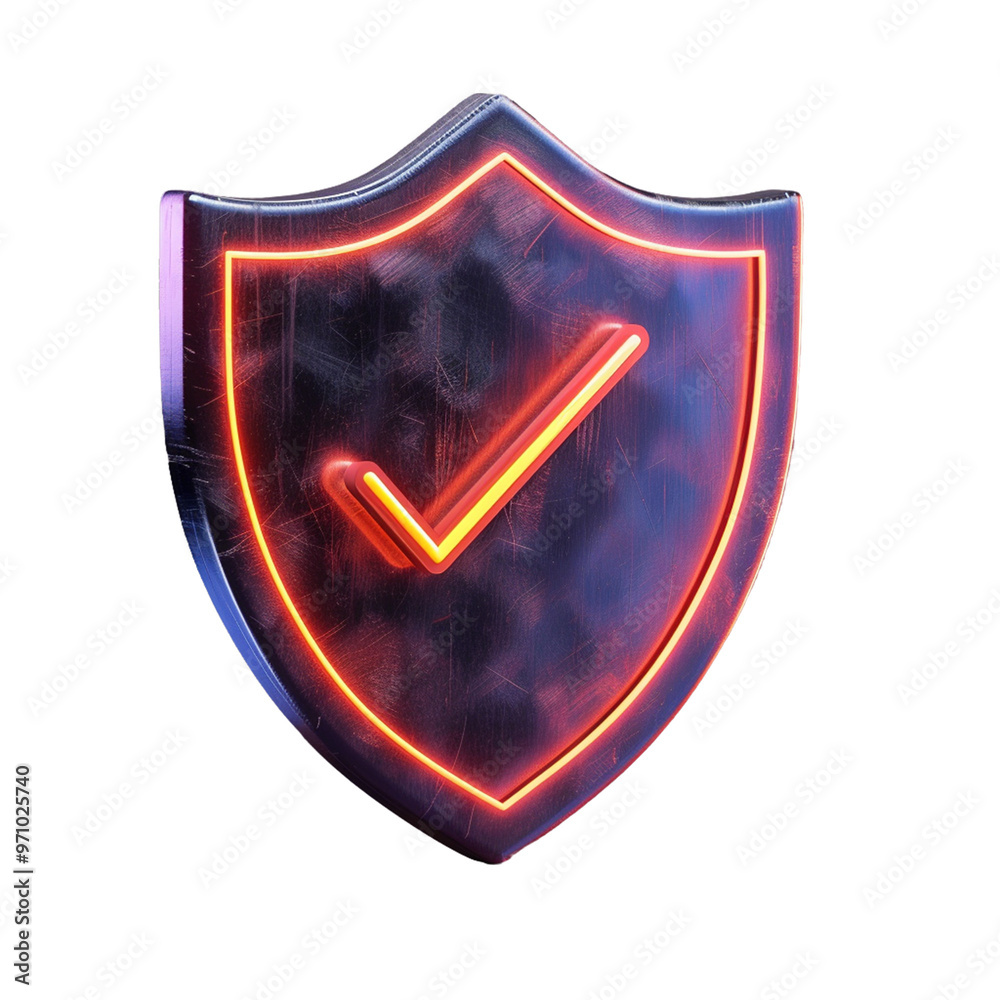Protection shield icon checkmark on shield symbol isolated on ...