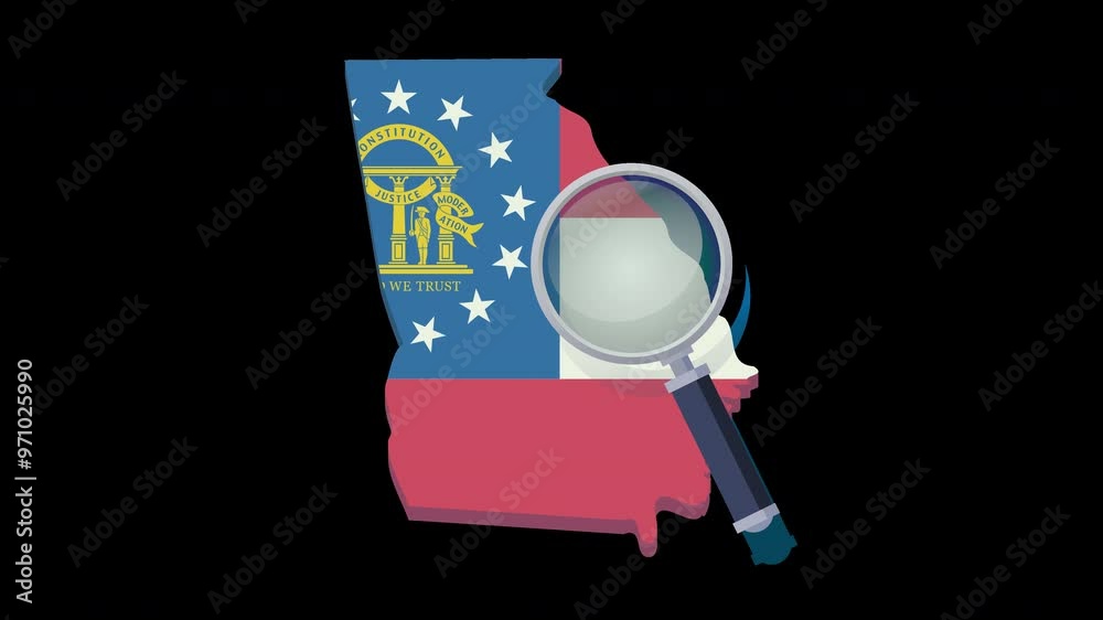 Looped animation of a magnifying glass peering into the 3D map of ...