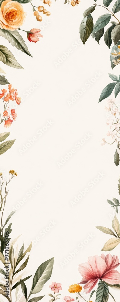 Classic Indian restaurant menu with traditional borders and large blank ...