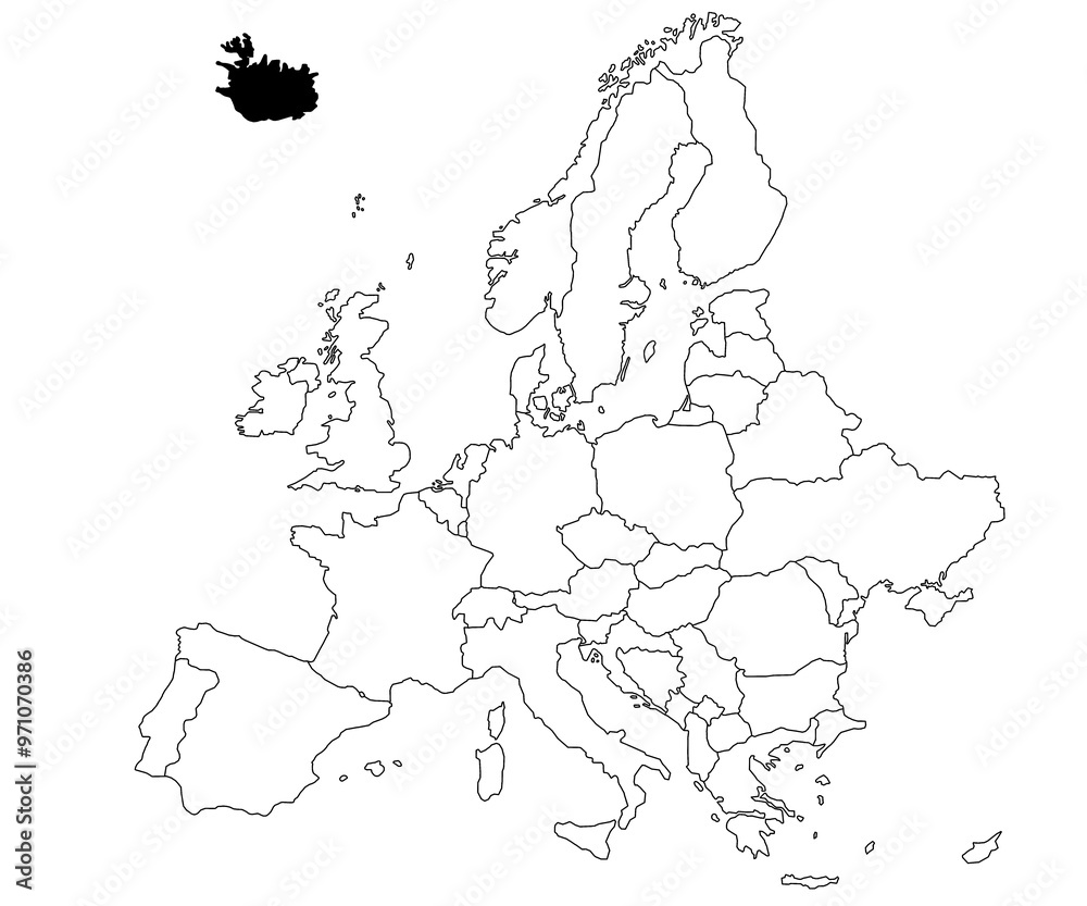 Map of Country in Europe continent on white background. single Country ...