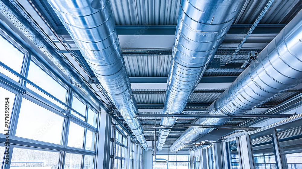 Cooling pipe for industrial air conditioner with plumbing at ceiling ...