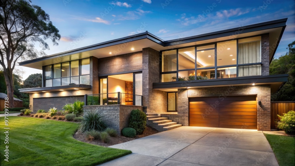 Retro split-level home with mid-century modern facade undergoes ...