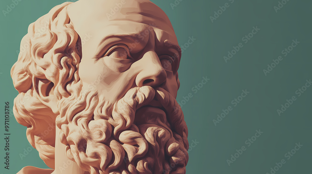 Illustration of the sculpture of socrates. the greek philosopher ...