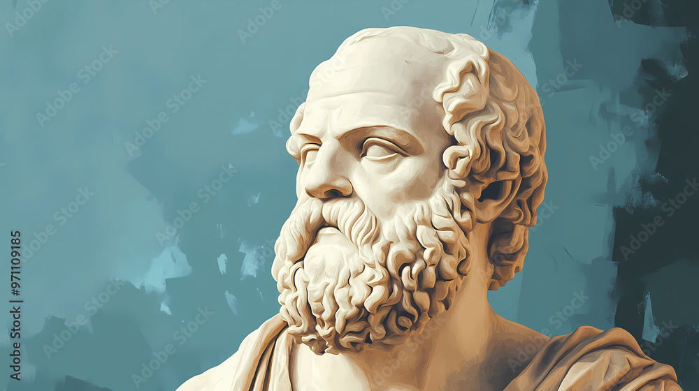 Illustration of the sculpture of socrates. the greek philosopher ...