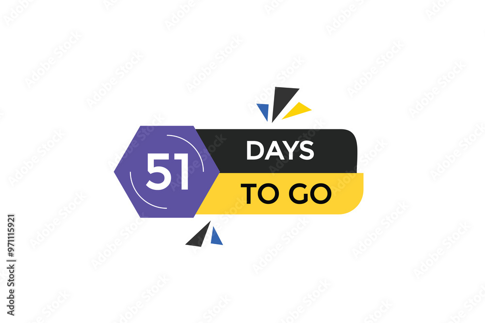 51 days to go, icon, stile, timer, countdown, clock, time, background ...