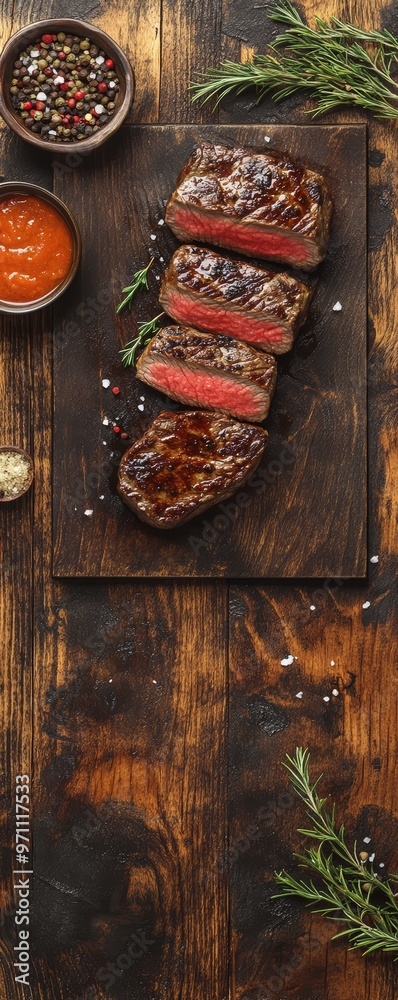 Rustic steakhouse menu template with wood grain textures and ample ...