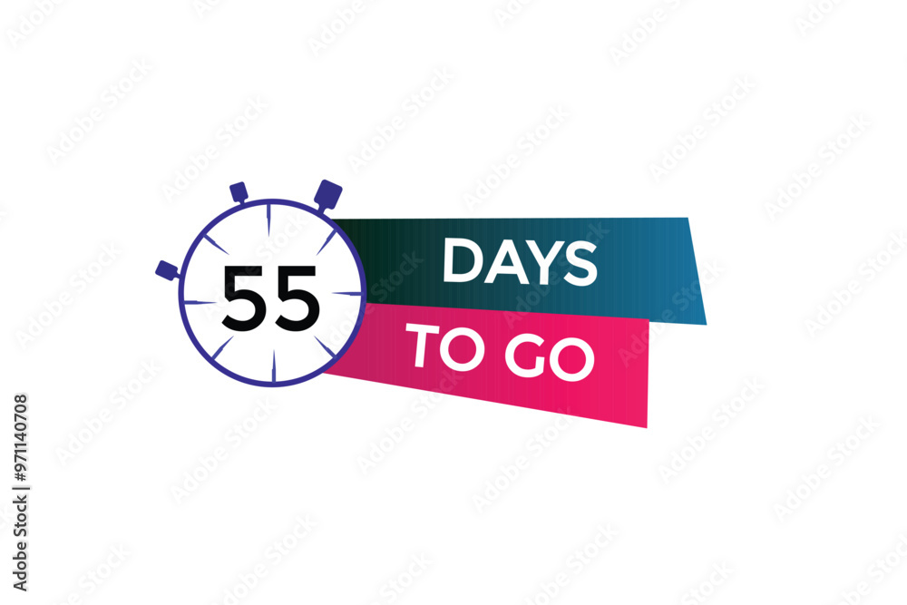 55 days to go, icon, stile, timer, countdown, clock, time, background ...