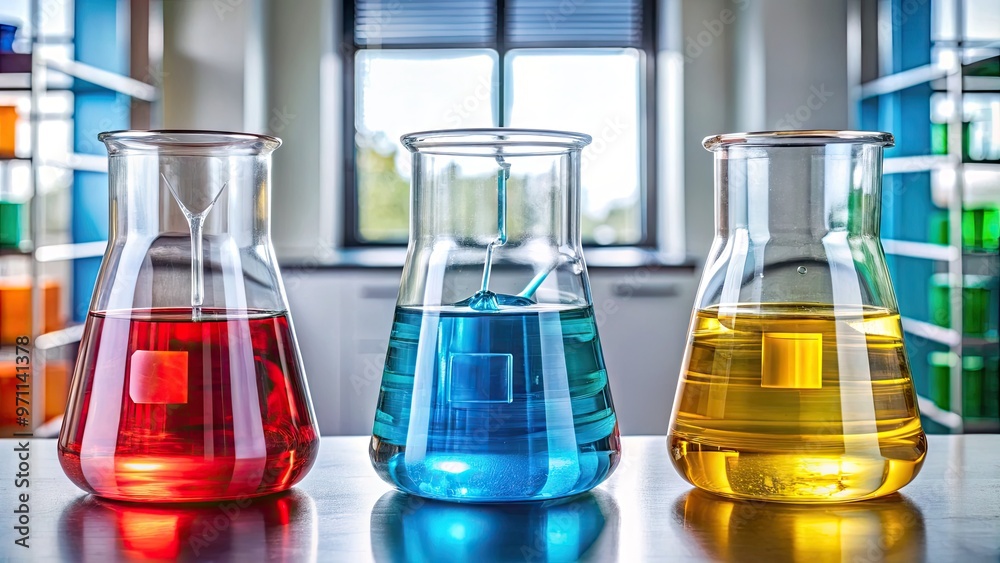 Three beakers with colored liquids and labels representing isotonic ...