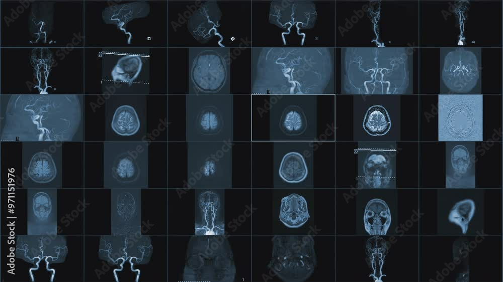 Magnetic resonance images of the brain, MRI of the brain, of a patient ...