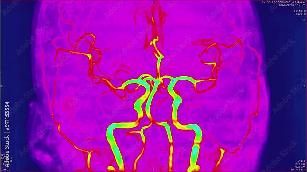 Magnetic resonance images of the brain, MRI of the brain, of a patient ...