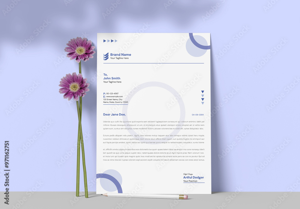 Gradient Business Letterhead Layout Stock Template | Adobe Stock