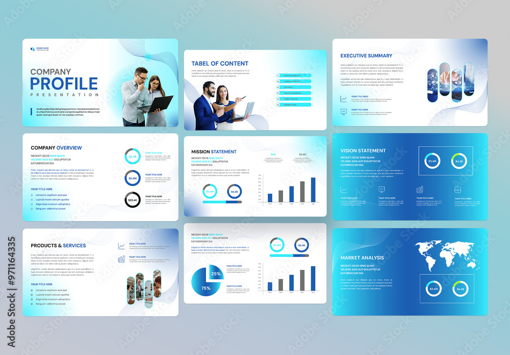 Company Profile Presentation Design Layout Stock Template | Adobe Stock