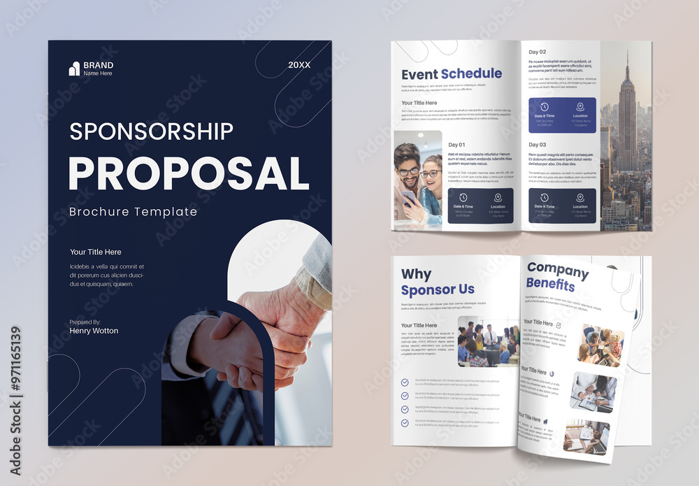 Market Sponsorship Proposal Brochure Layout Stock Template | Adobe Stock
