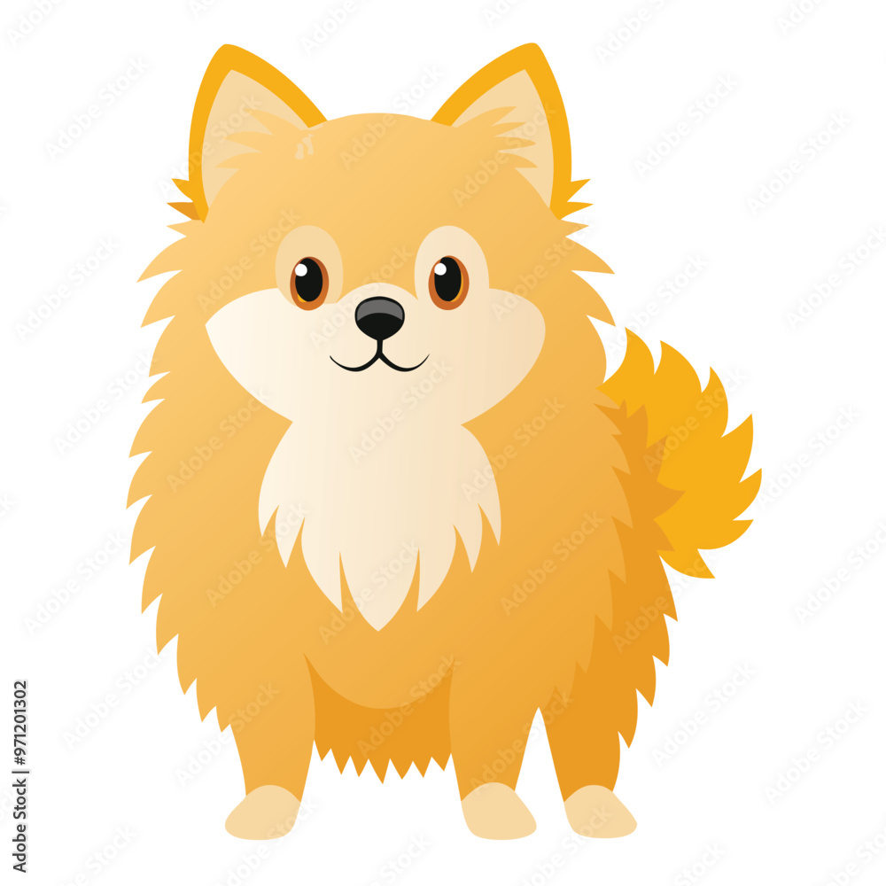 Pomeranian dog breed Cute cartoon vector clipart Design Stock Vector ...