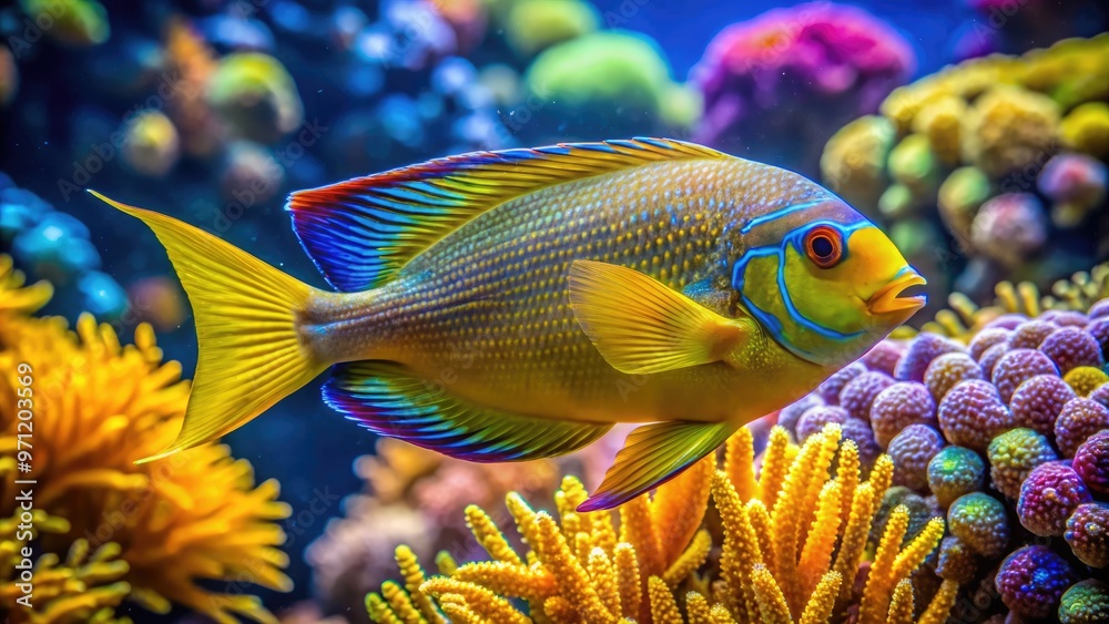 Vibrant sargo fish, with iridescent scales shimmering in sunlight ...