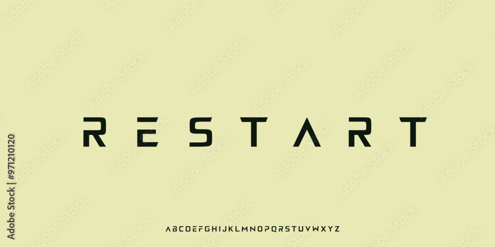 Modern Geometric Display Font with Futuristic Style for Digital and ...