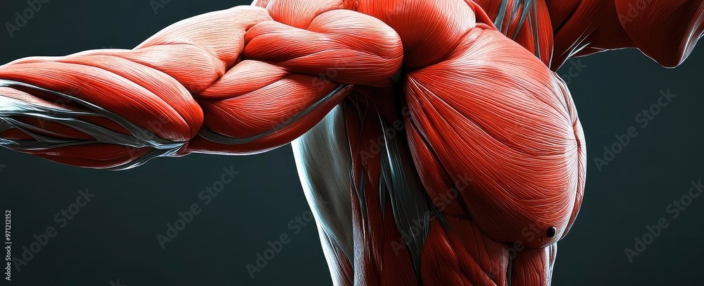 Detailed anatomical representation of muscular structure showcasing ...