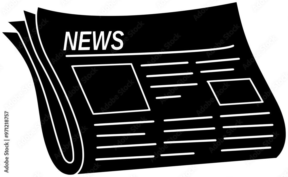 newspaper illustration paper silhouette news logo page icon headline ...