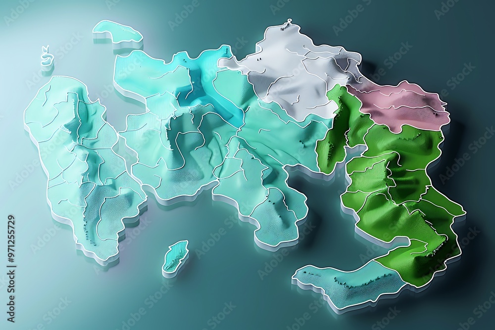 there is a 3d map of the world with all the countries Stock ...