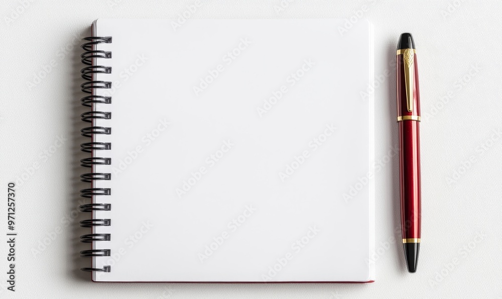 Blank page in a notebook with a pen, ready for writing a new chapter ...