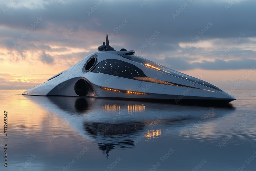 Futuristic Boat Design, High-Tech Yacht for Luxury Cruising Stock Photo ...