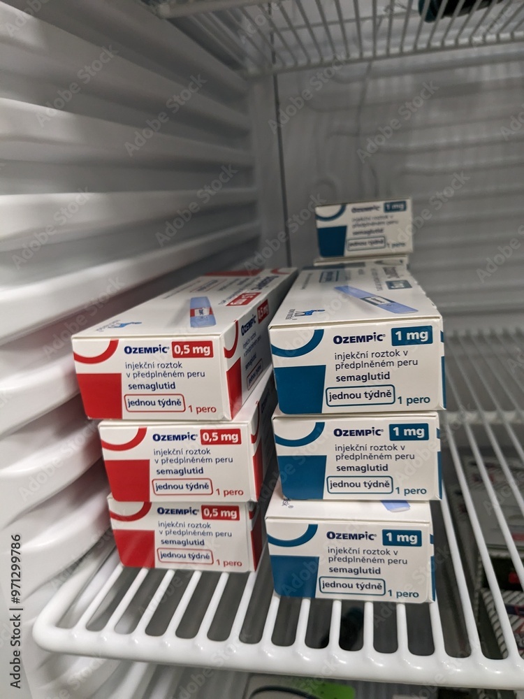 Prague,Czech republic-August 29 2024: Ozempic box of ozempic medication by Novo Nordisk ...
