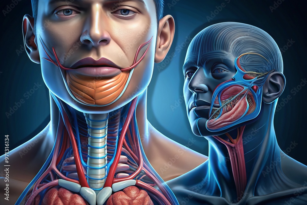 Tongue throat anatomy detailed diagrams, Moody dark educational ...