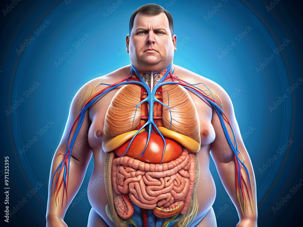 Visceral fat anatomy Stock Illustration | Adobe Stock