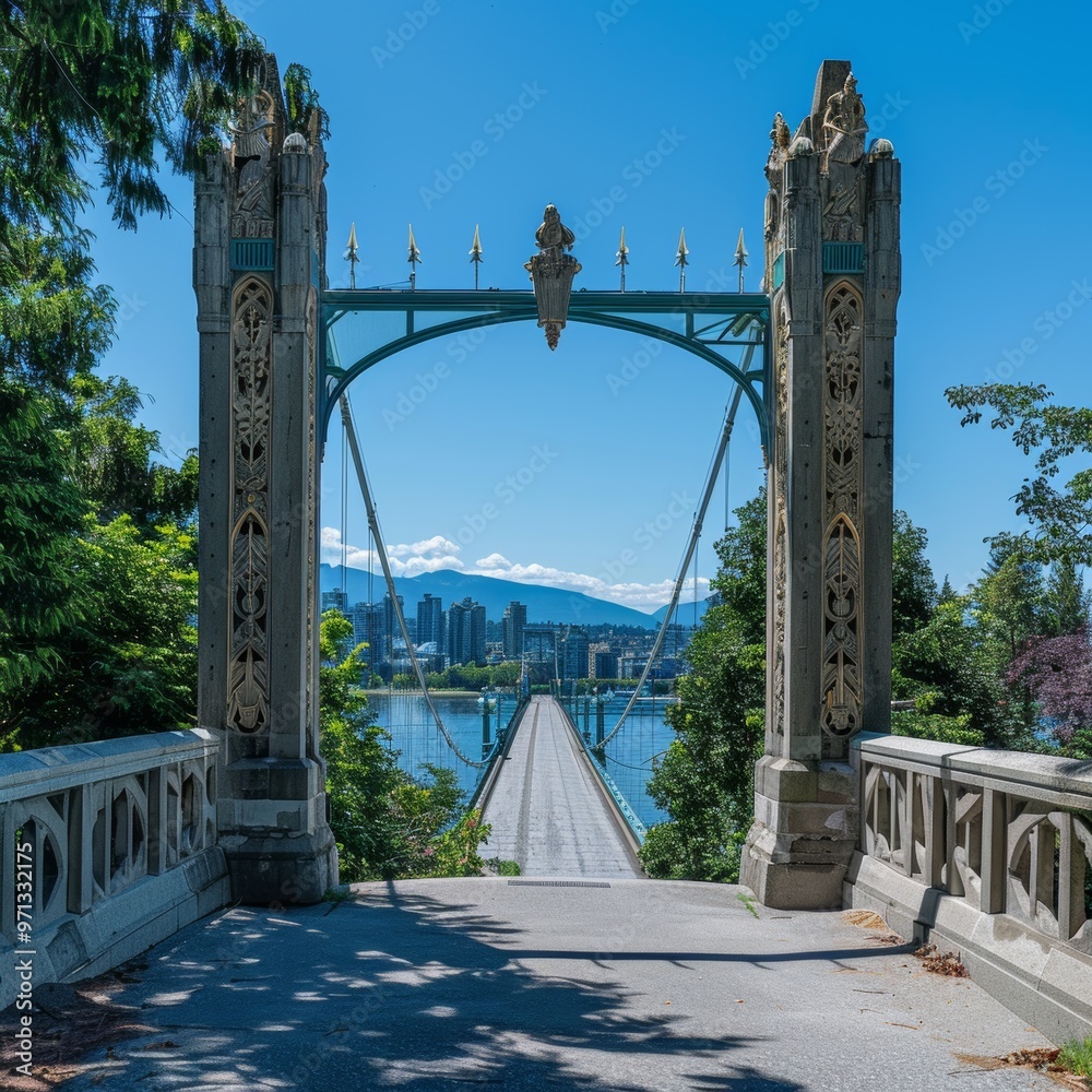 Crisp and detailed image capturing the iconic Lion's Gate Bridge in ...