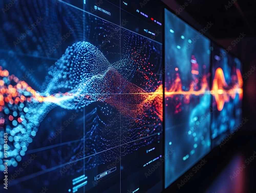 Mesmerizing visualization of a dynamic,data-driven digital interface ...