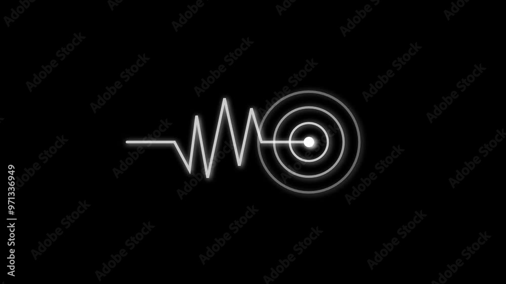 Earthquake with word map,blinking dot and Richter scale, Seismograph ...