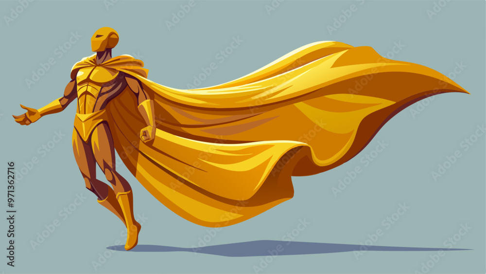Realistic golden cape cloak of superhero in different positions ...