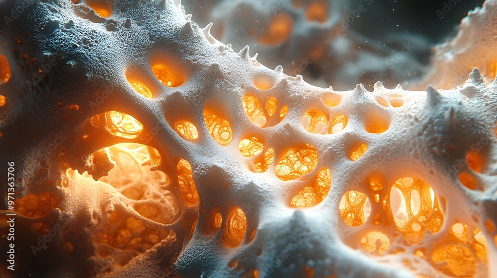 14. A detailed cross-section of the tibia and fibula bones, with their ...