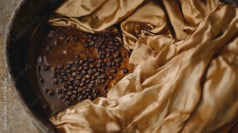 Visual guide to dyeing fabric with coffee, tutorial style, process ...