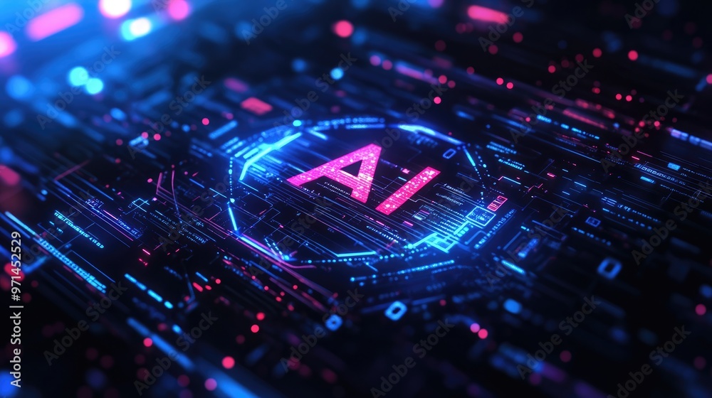 Bold logo design with "AI" in a high-impact typeface, featuring a ...